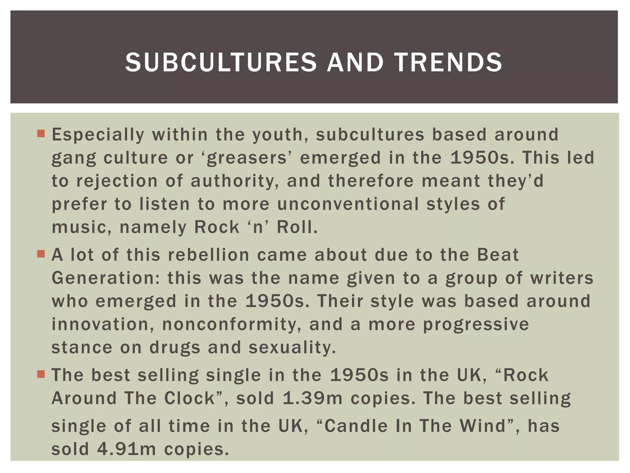 The Music Industry - 1950s | PPTX