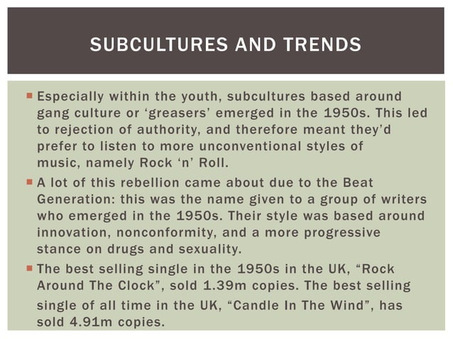 The Music Industry - 1950s | PPTX