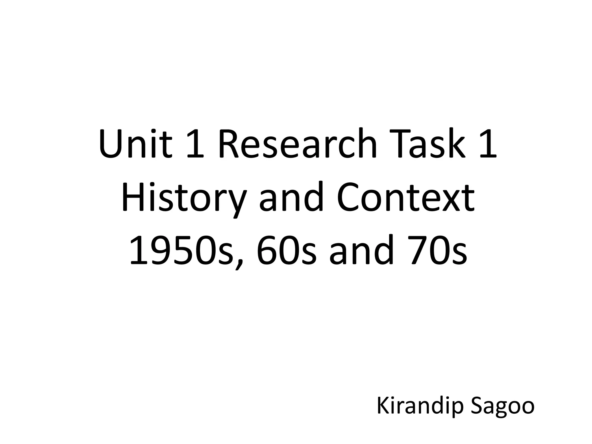 1950s,60s and 70s research | PPT