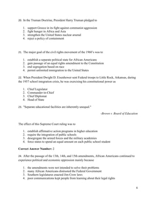 1950s & 60s questions | PDF