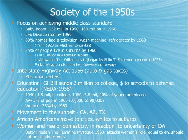 APUSH 1950s Culture Society | PPT