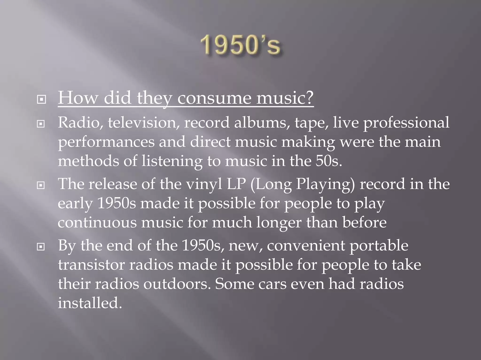 1950’s music | PPTX