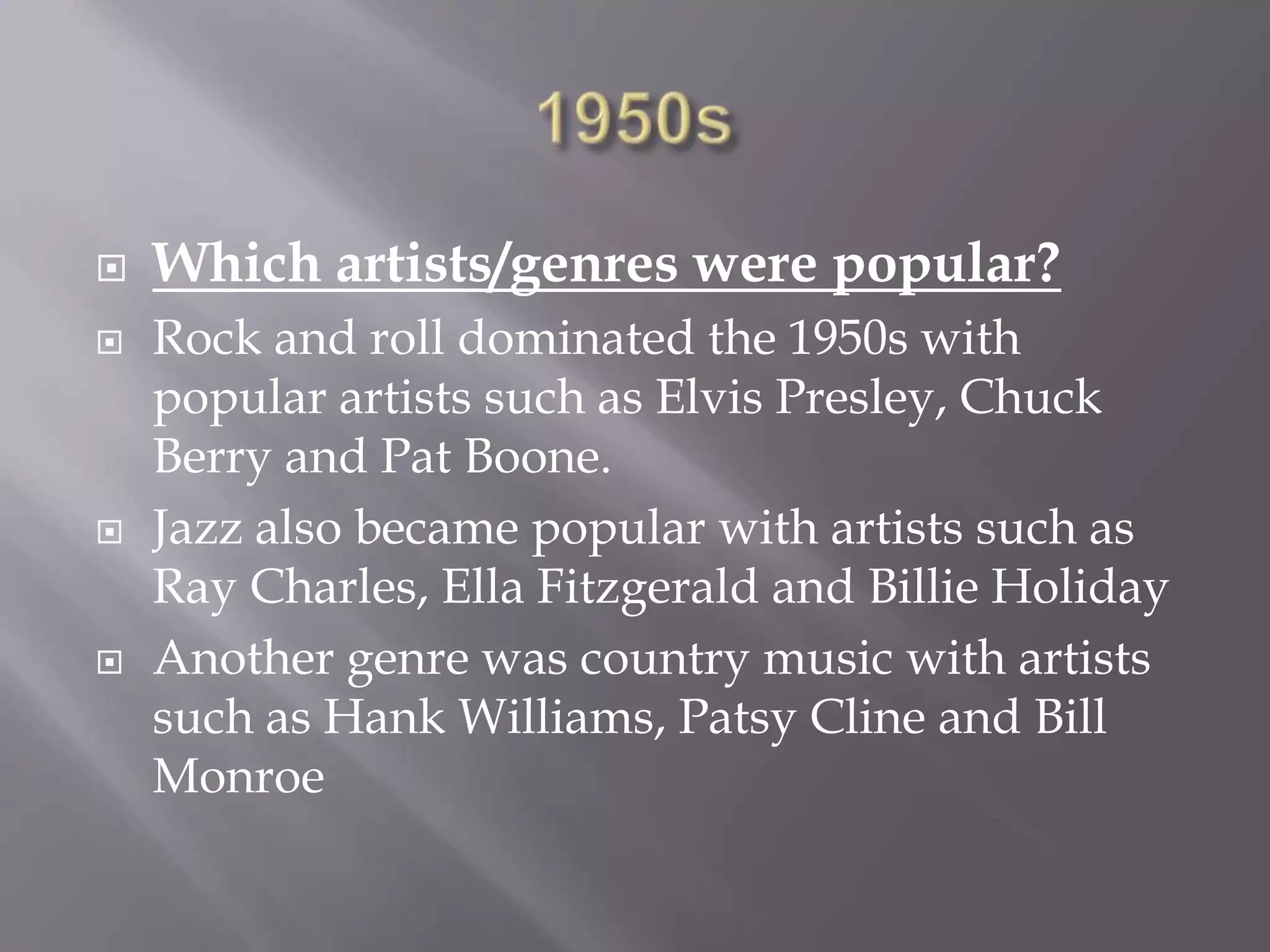 1950’s music | PPTX