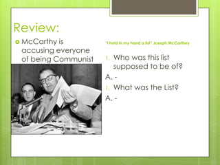 1950's student assignments | PPT