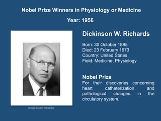Nobel Prize in Physiology or Medicine (1951 to 1960) – Part 6 | PPTX