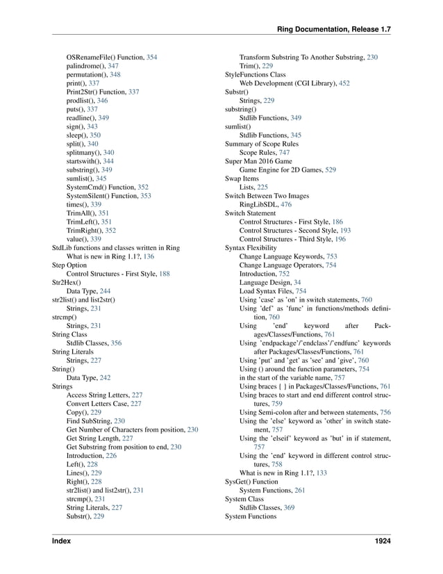 The Ring programming language version 1.7 book - Part 196 of 196 | PDF