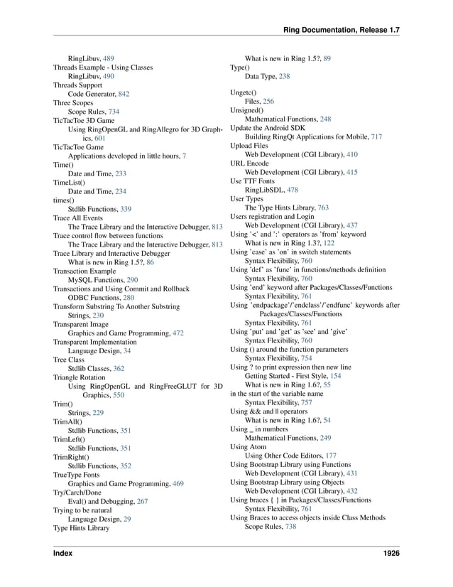 The Ring programming language version 1.7 book - Part 196 of 196 | PDF