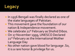 1952 Language Movement | PPTX