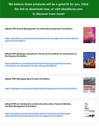 (eBook PDF) Events Management: An Introduction 2nd Edition | PDF