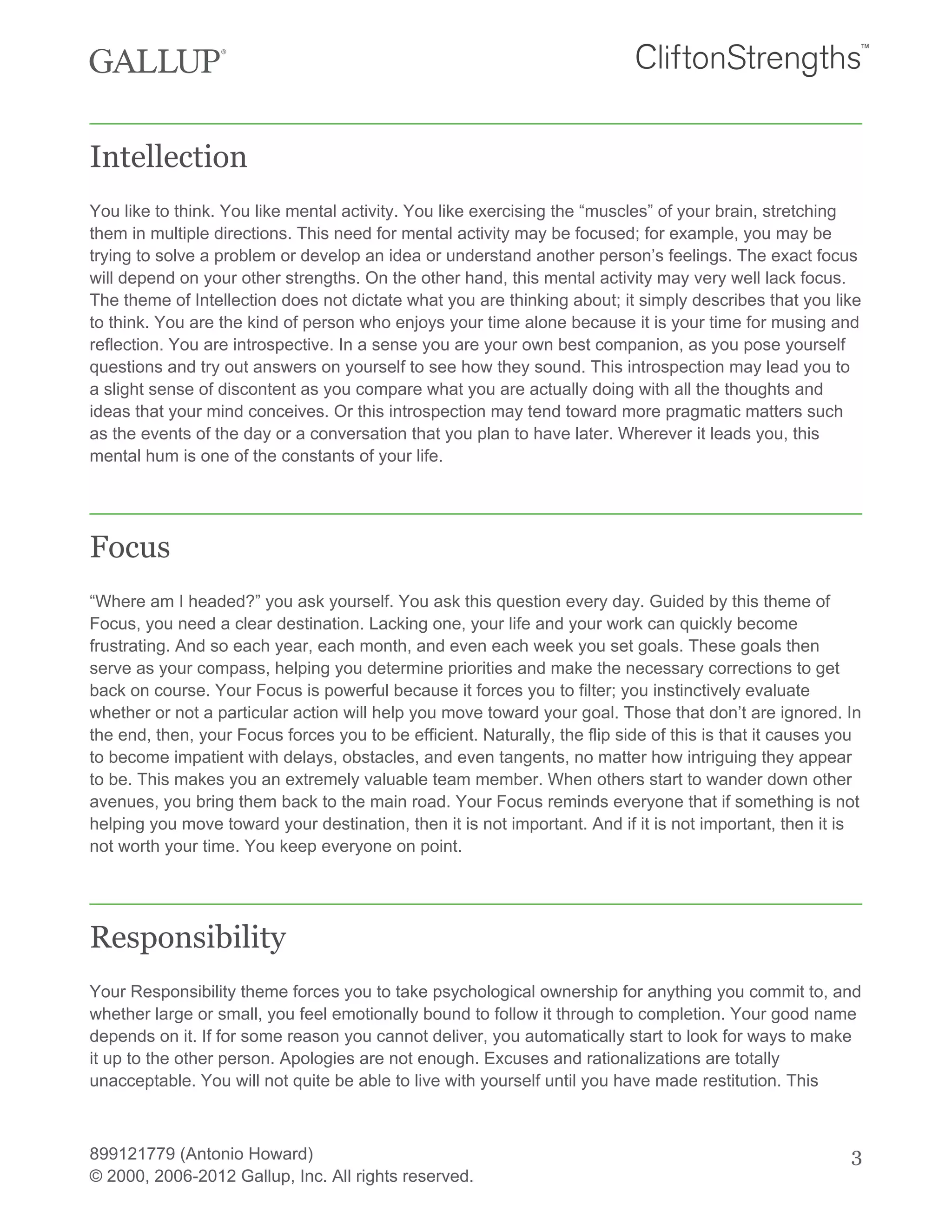 GallupReport(strengths finder) | PDF