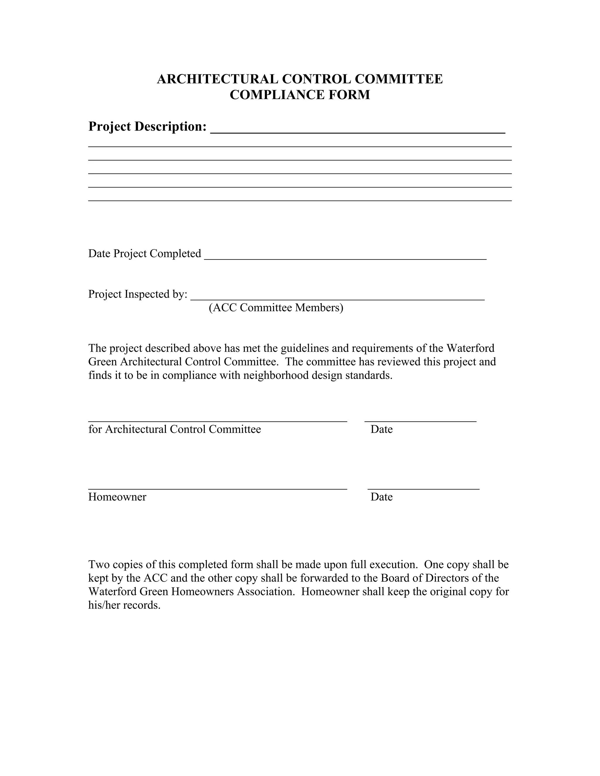 1954 Wg Architectural Control Committee Compliance | PDF