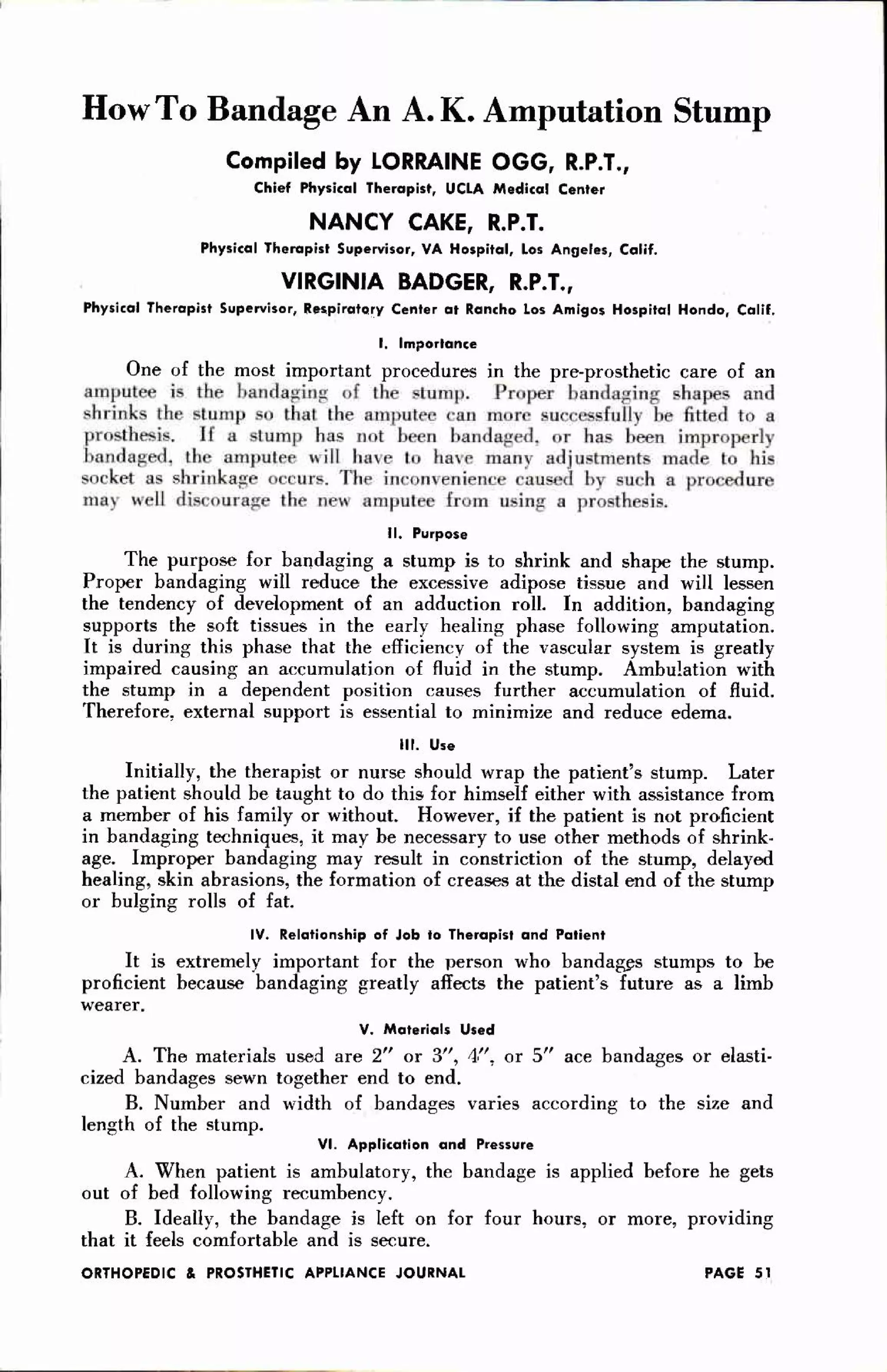 amputation bandage | PDF