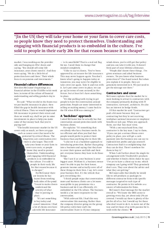 Cover magazine - Interview 06-15