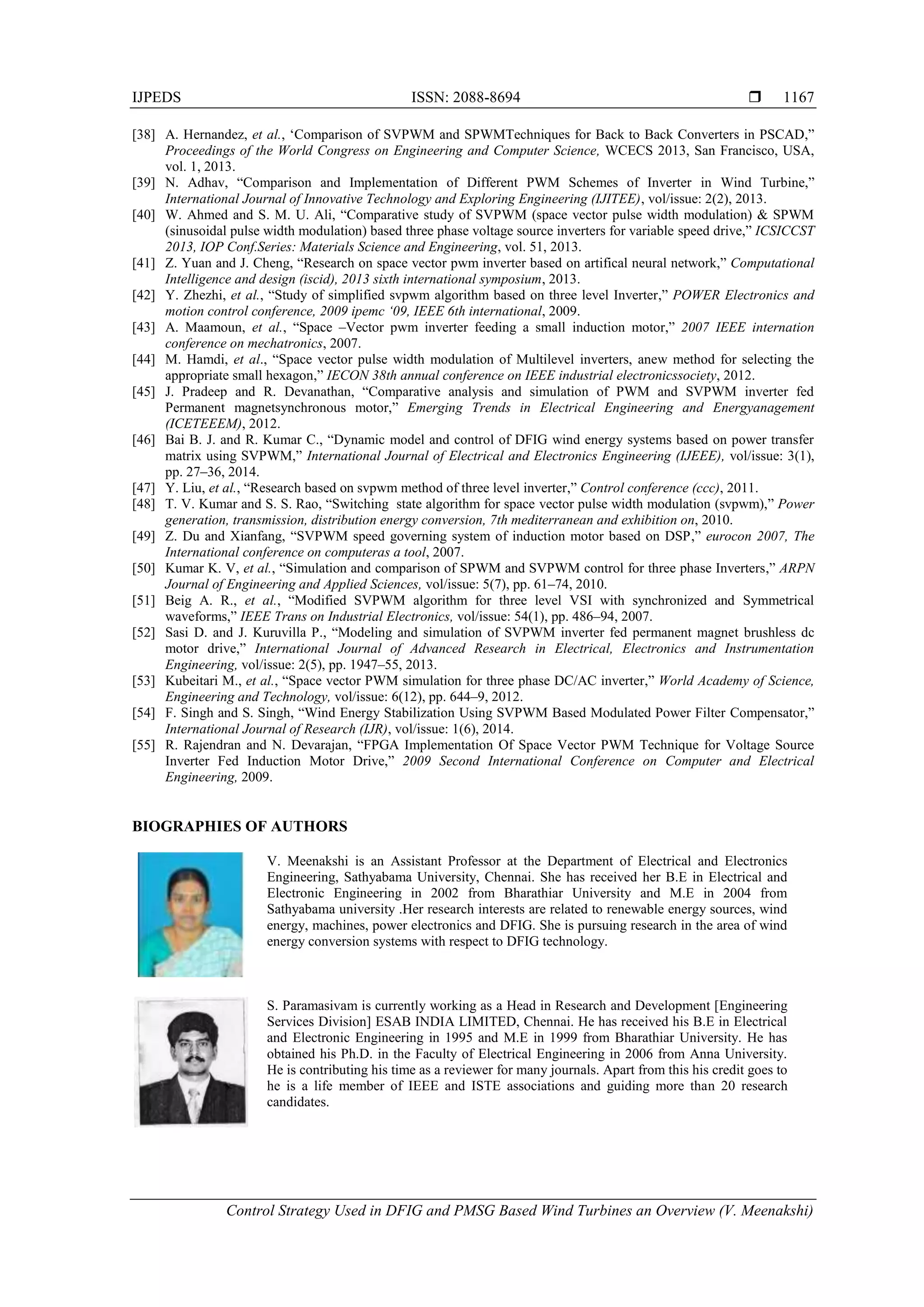 Control Strategy Used in DFIG and PMSG Based Wind Turbines an Overview | PDF