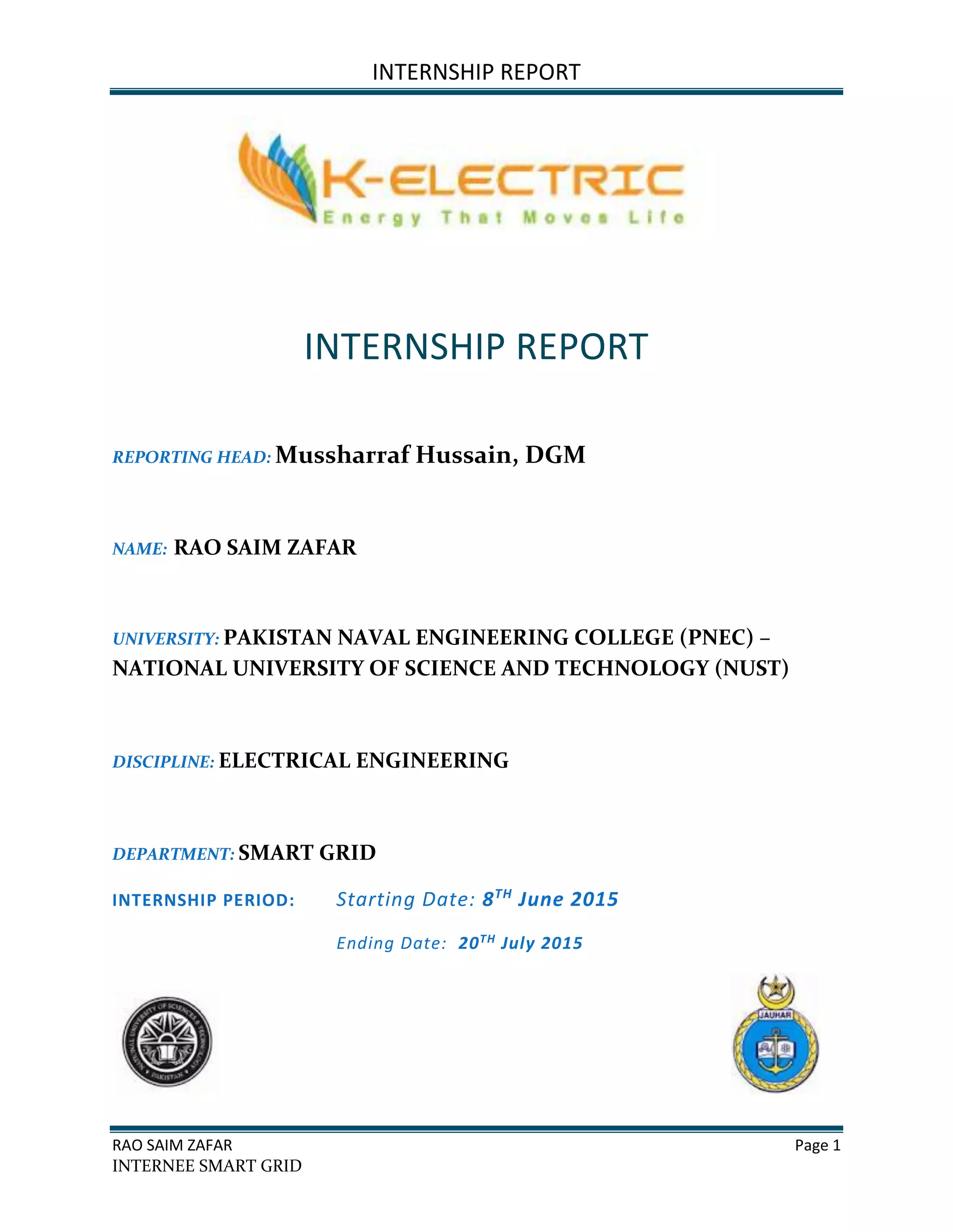 Internship Report - Rao Saim Zafar | PDF