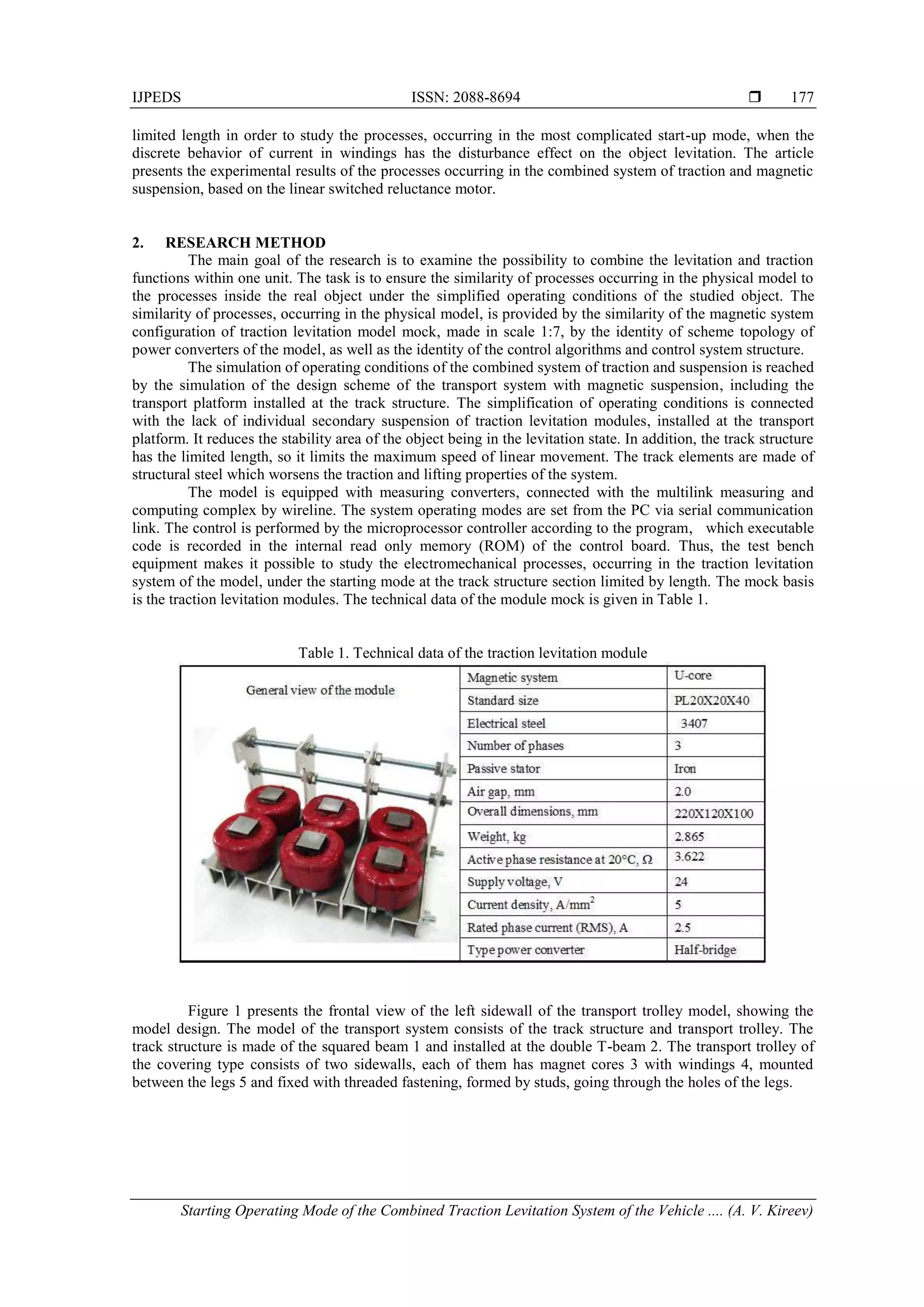 Starting Operating Mode of the Combined Traction Levitation System of ...