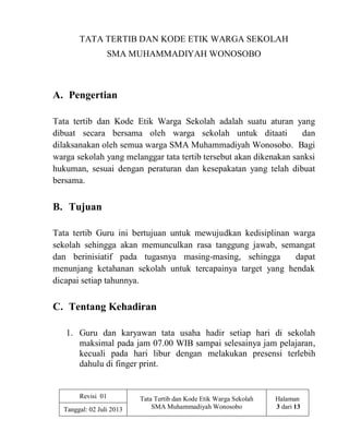1516_Tata Tertib dan Kode Etik Sekolah | PDF