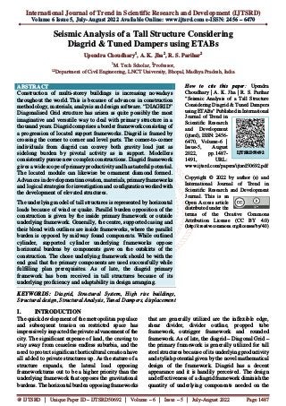 Seismic Analysis of a Tall Structure Considering Diagrid and Tuned Dampers using ETABs | PDF