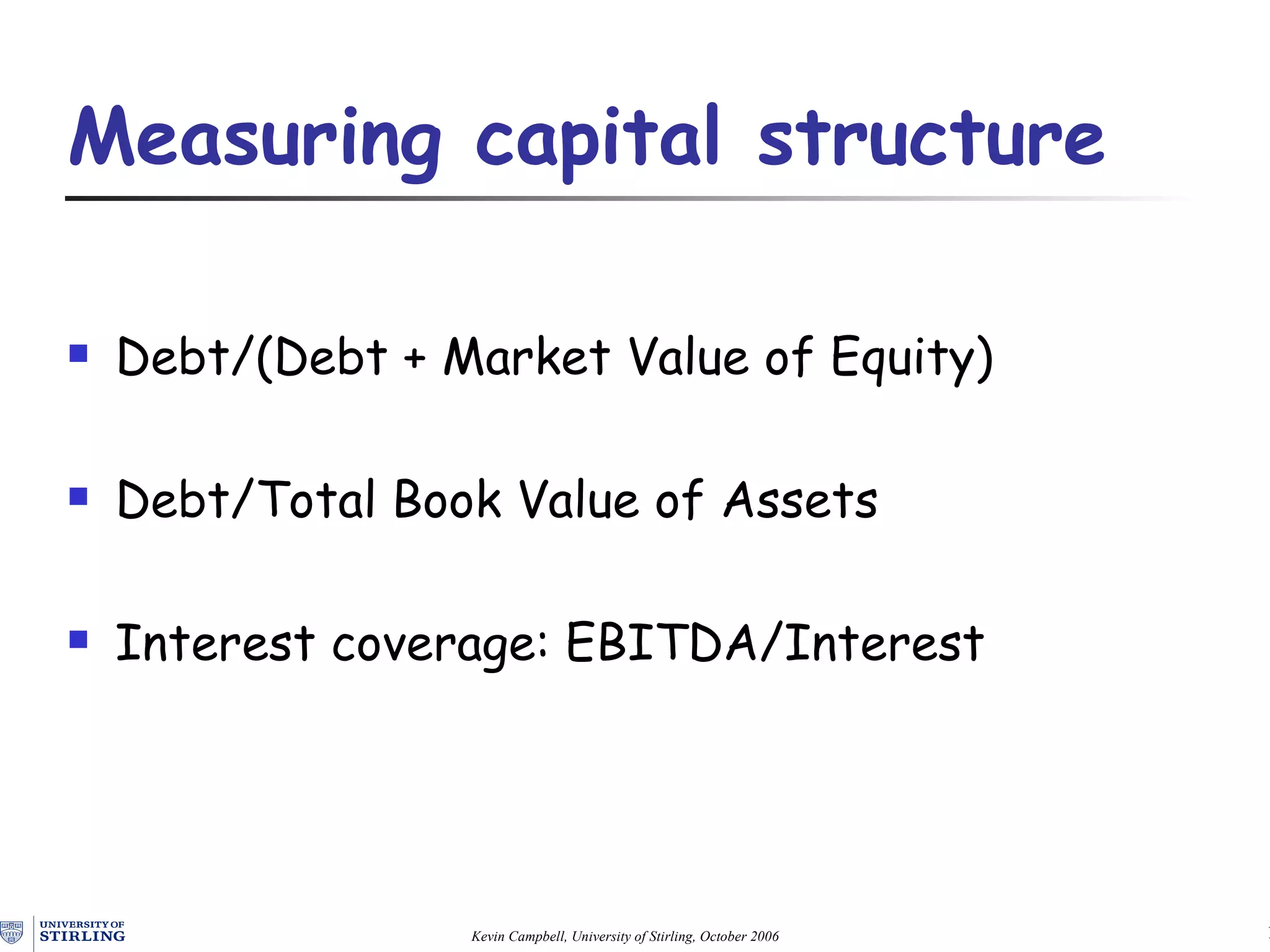 196.capital structure intro lecture 1 | PPT