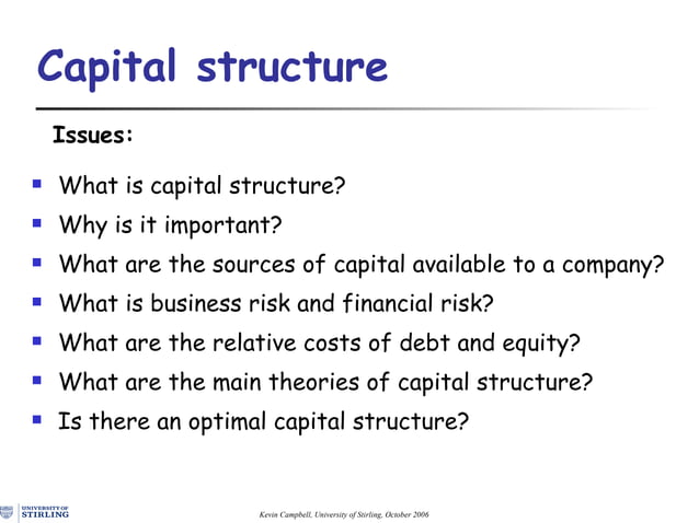 196.capital structure intro lecture 1 | PPT