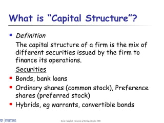 196.capital structure intro lecture 1 | PPT