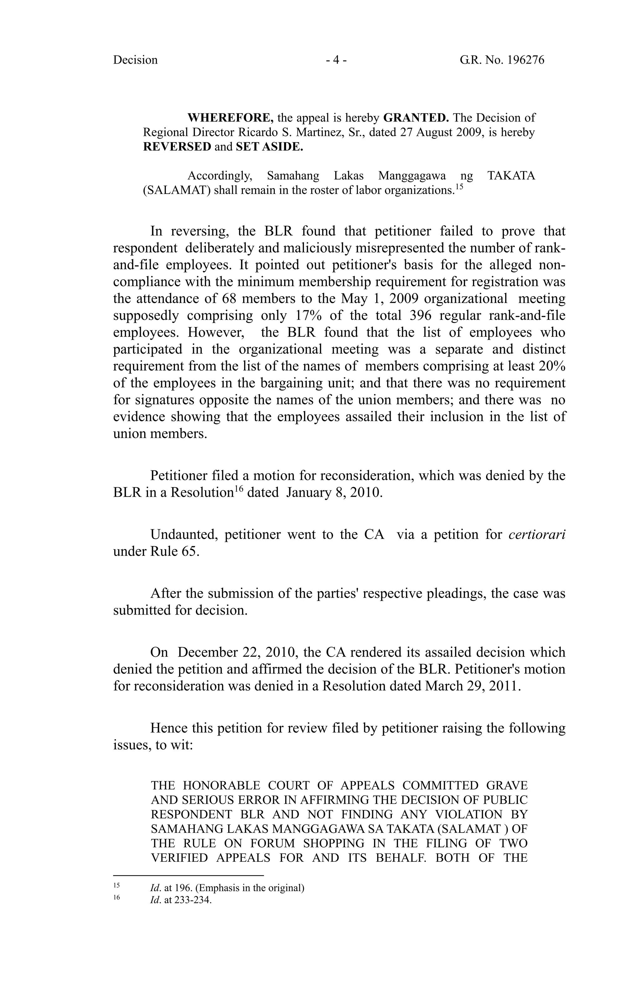 Takata (Philippines) Corporation vs. Bureau of Labor Relations and ...