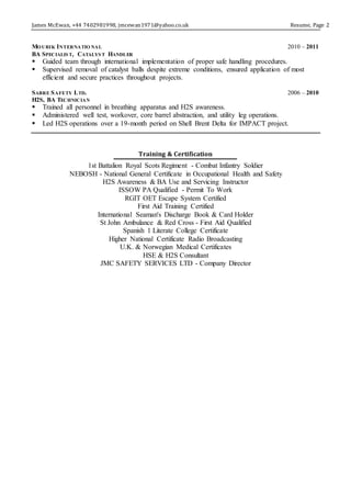 jamesmcewan new CV with pic | PDF
