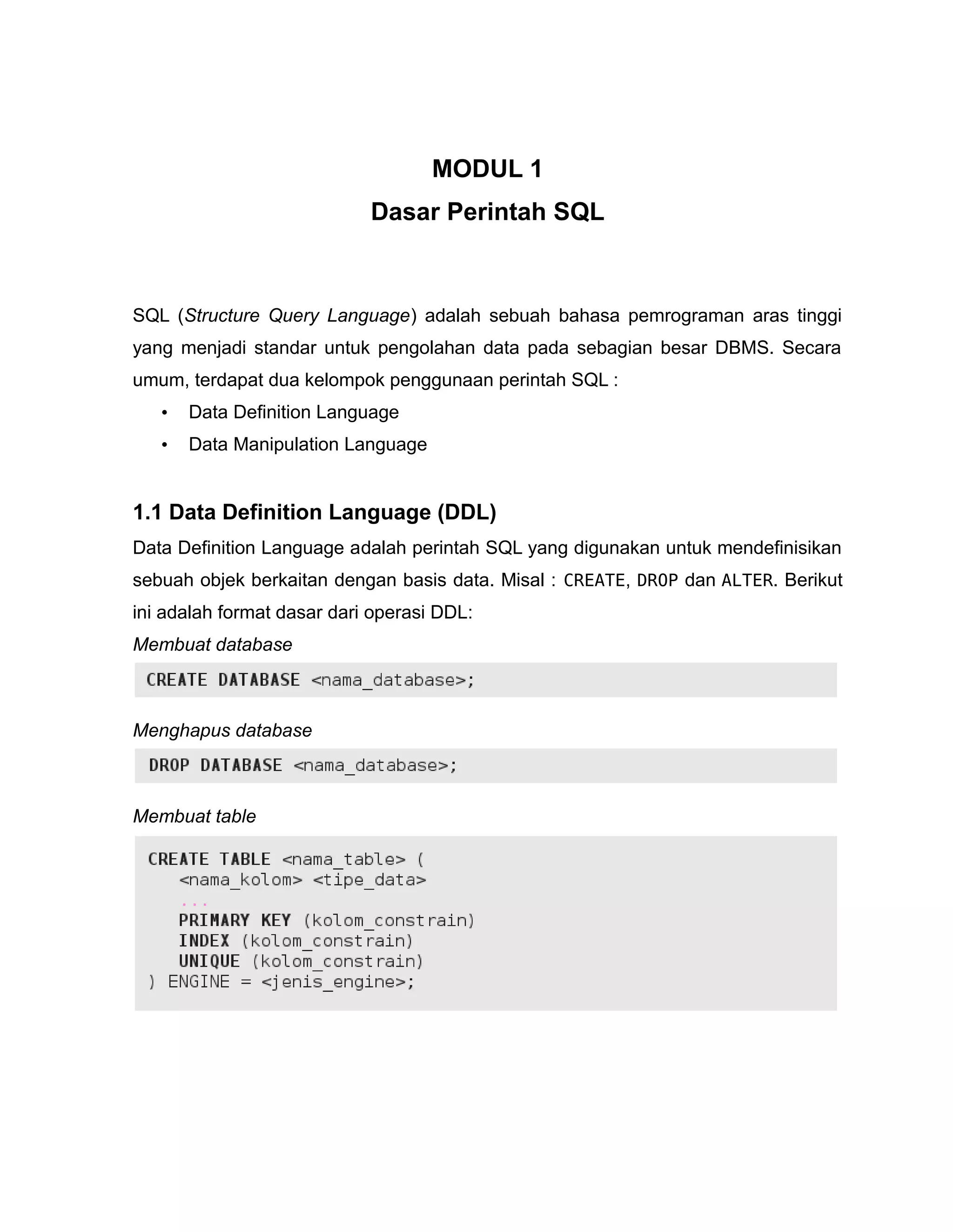 Dasar Perintah SQL | PDF