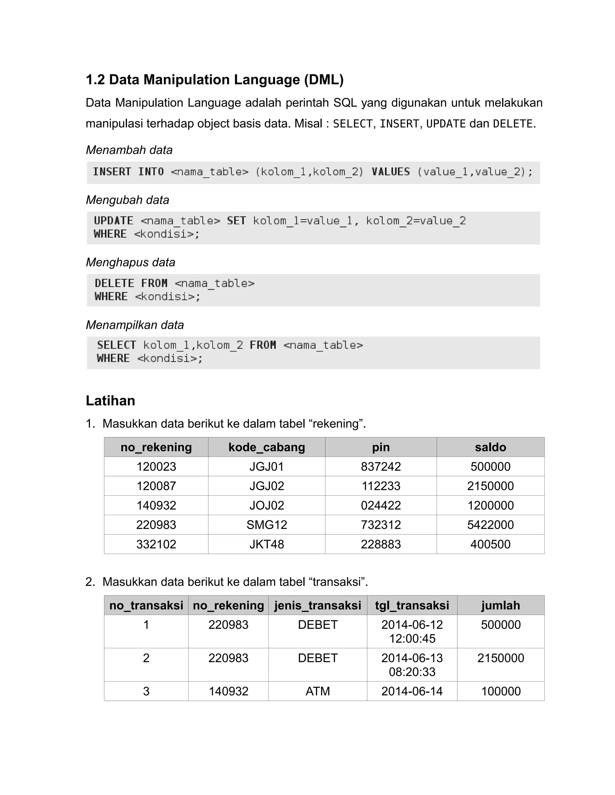 Dasar Perintah SQL | PDF