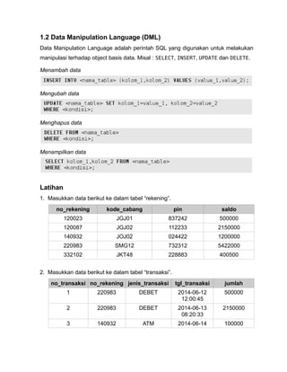 Dasar Perintah SQL | PDF