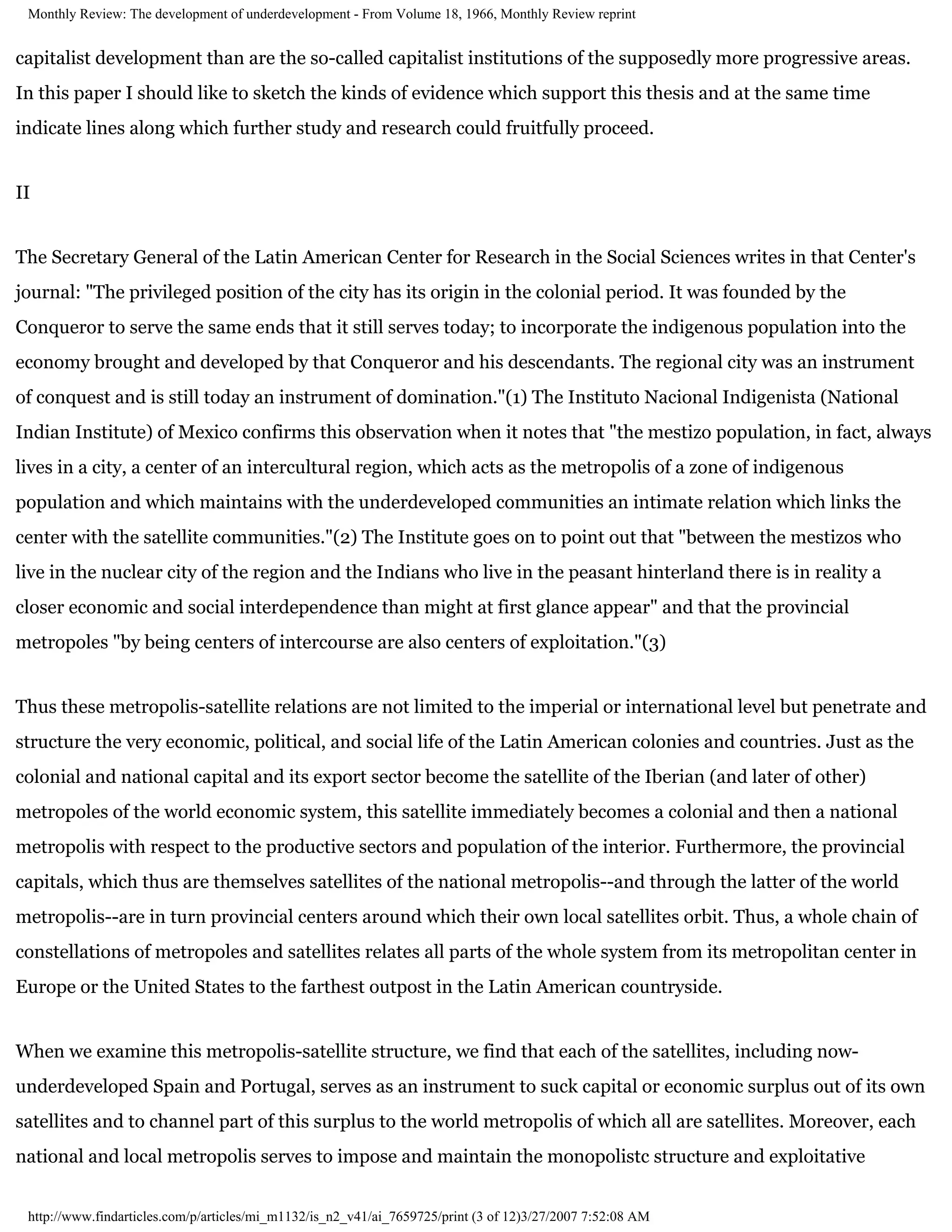 1966 frank-development of underdevelopment | PDF