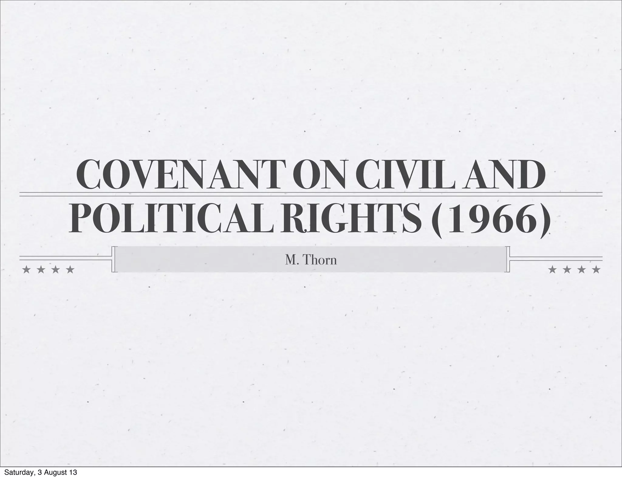 1966 Covenant on Civil & Political Rights | PDF