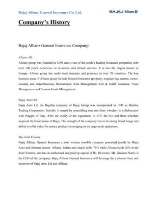 19698293 bajaj-allianz-general-insurance-trianing-report | DOCX