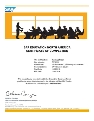 Certificate of Completion EWM110 | PDF