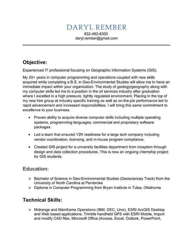 GIS Analyst Resume | DOC | Computing | Technology & Computing