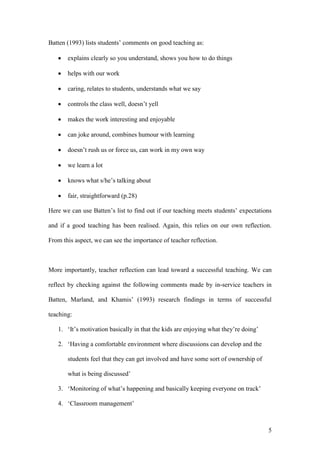 The importance of ‘reflection’ for teachers | PDF