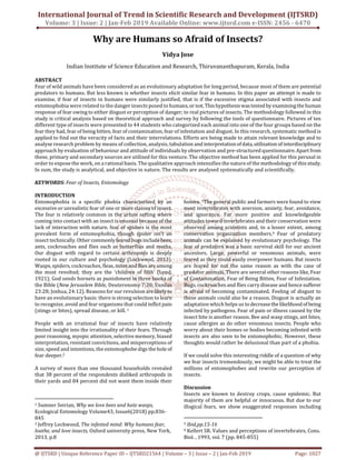 Why are Humans so Afraid of Insects | PDF