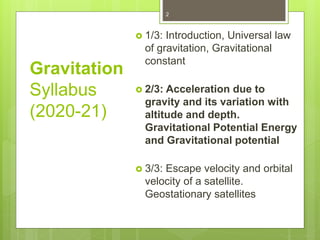 gravitation class 11 ppt for art integrated project | PPT