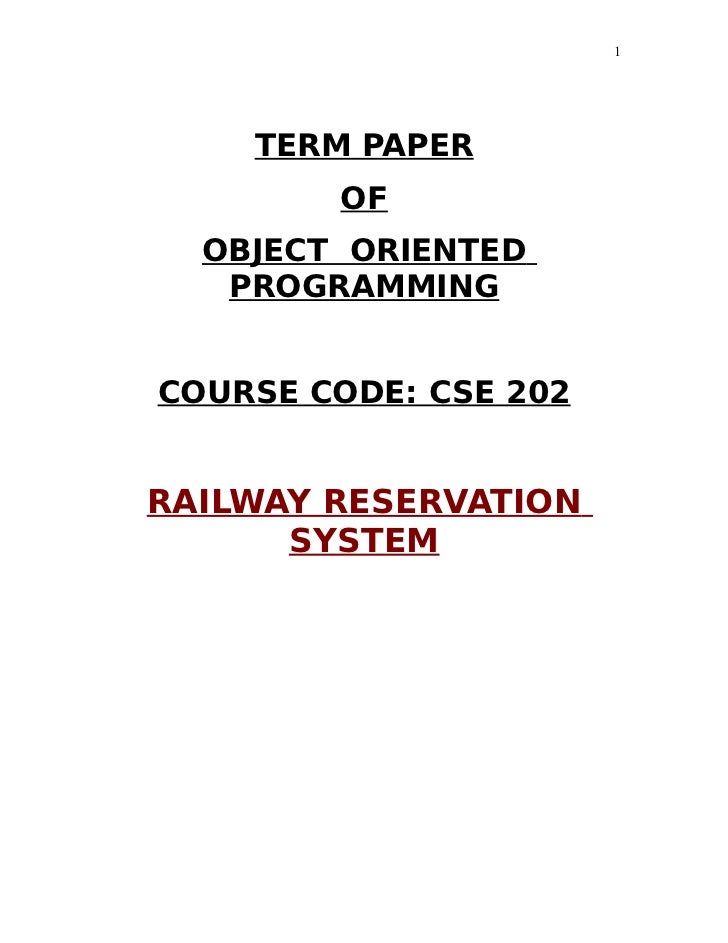Project Report On Railway Reservation System - speciallasopa