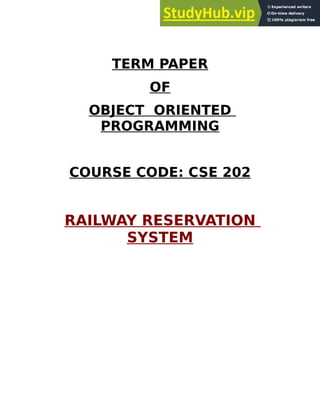 19701759 Project Report On Railway Reservation System By Amit Mittal | PDF