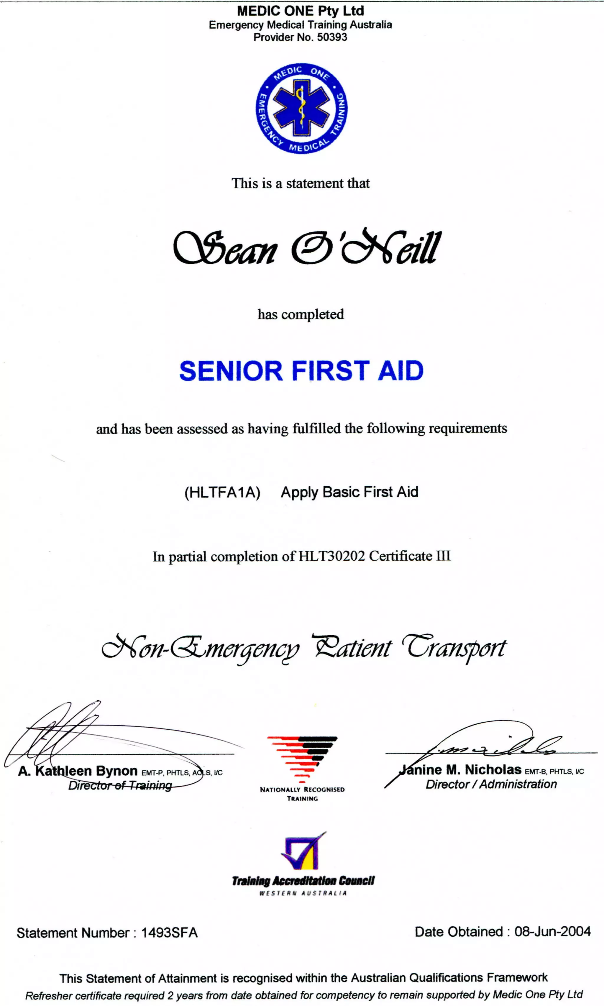Senior First Aid 2004 | PDF
