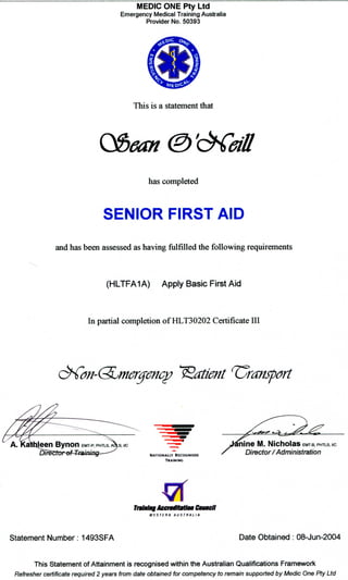 Senior First Aid 2004 | PDF