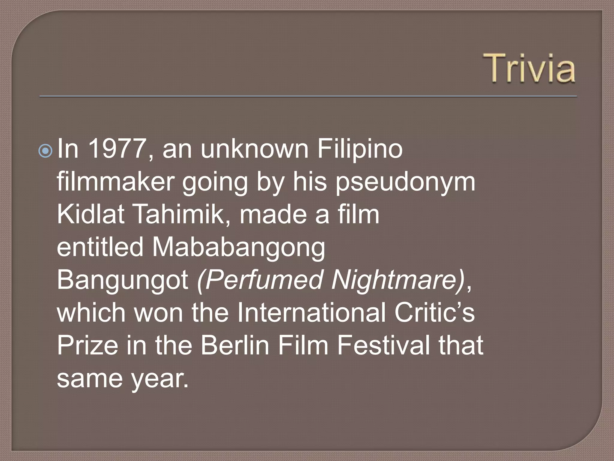 1970's era of philippine cinema | PPTX