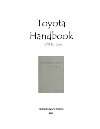 1973 Toyota Production System Handbook | PDF