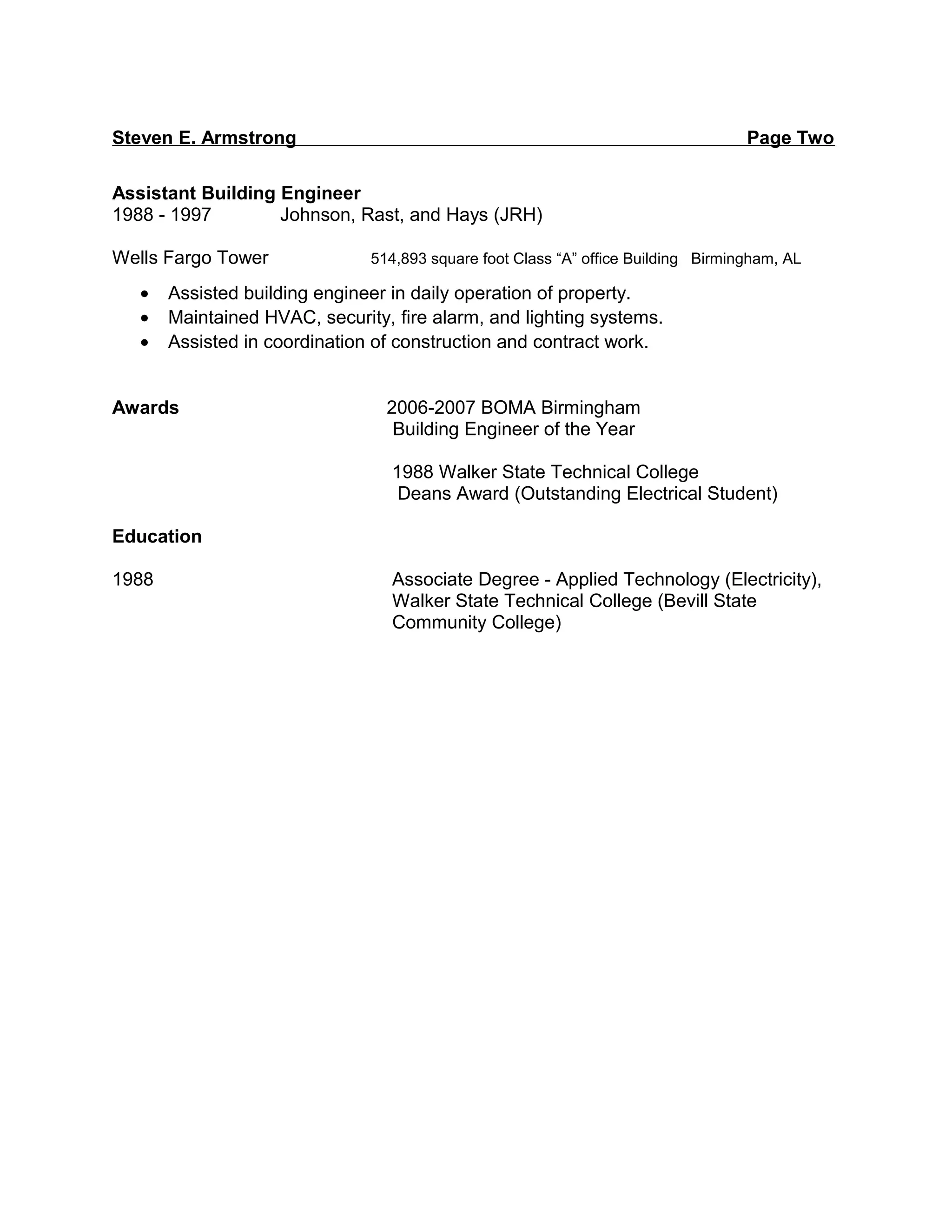 Steve Armstrong Resume' (2) | PDF