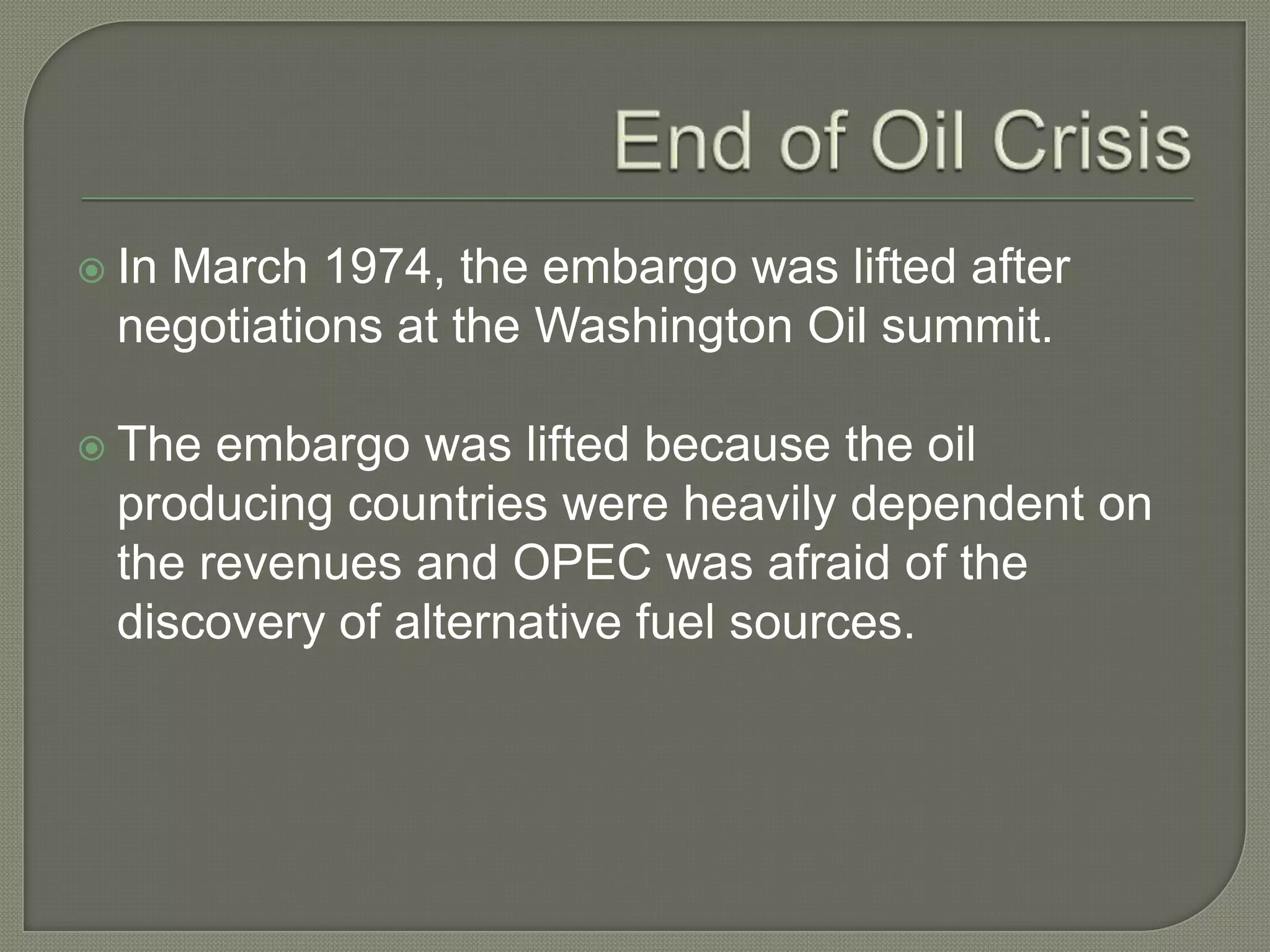 1973 oil crisis | PPT