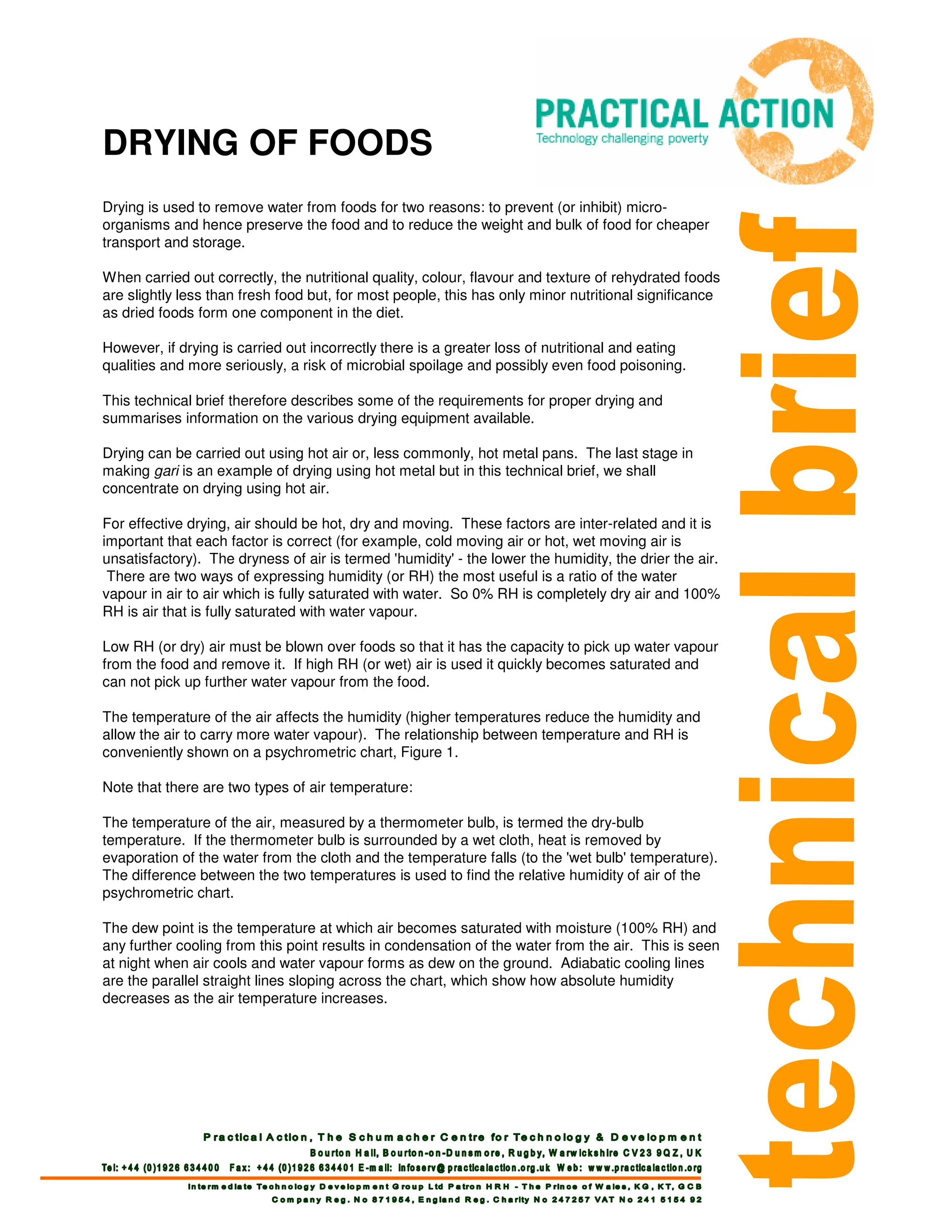 Drying food and Drying can be carried out using hot air | PDF