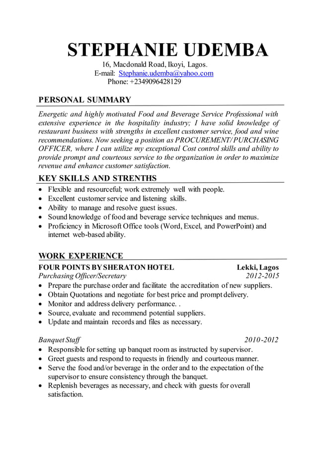 STEPHANIE UDEMBA NEW CV(1) | PDF