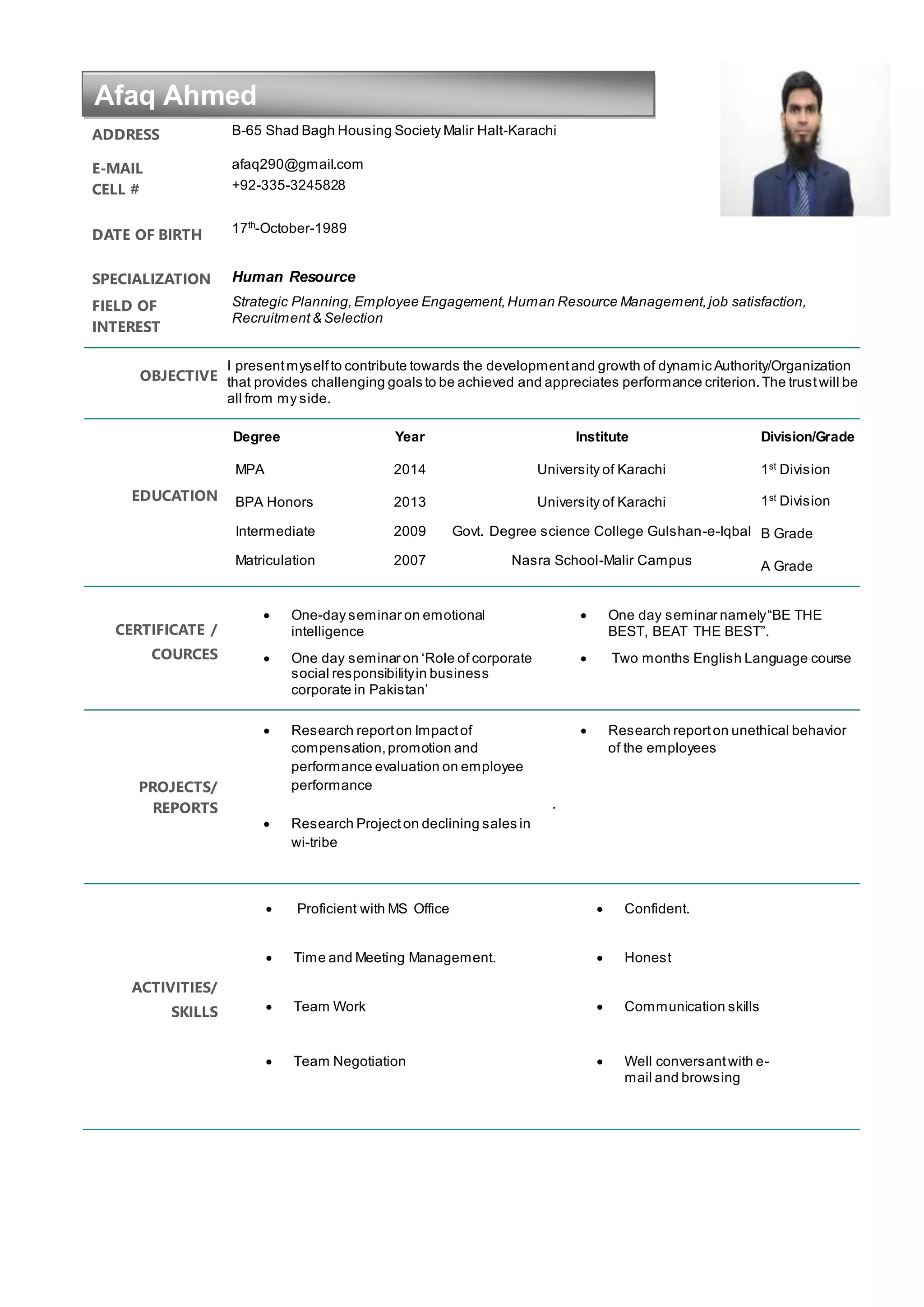 Updated Afaq CV | PDF