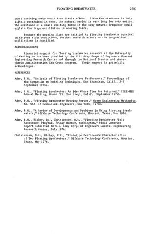 1976 floating breakwater performance | PDF
